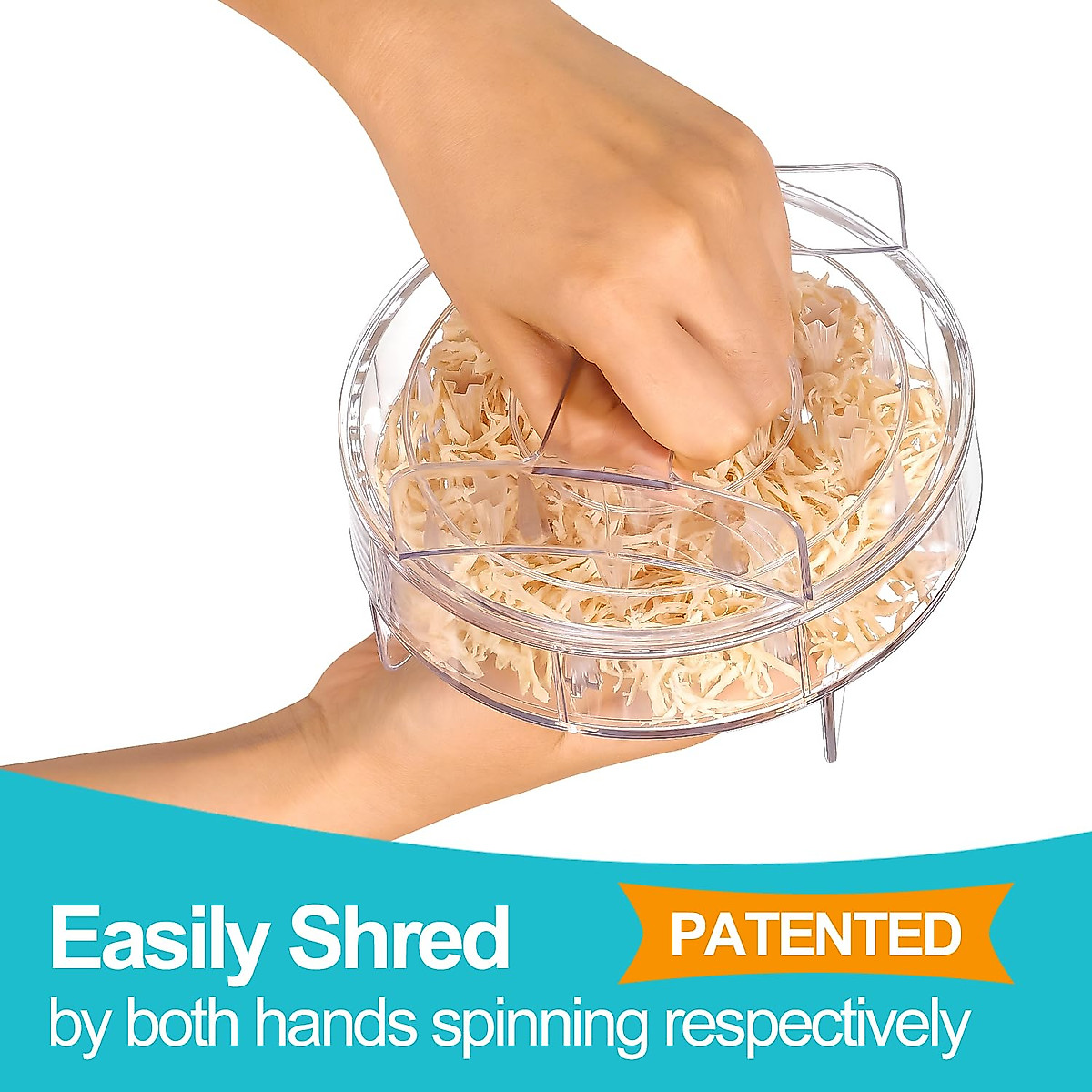 Chicken Shredder - Clear Chicken Shredder Tool Twist, Meat Shredder Tool Twist, Chicken Breast Food Shredded Tool Twist Grinder Machine for Dog and Cat Food Meal Prep