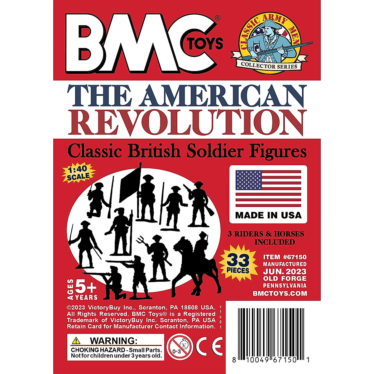 BMC Classic MPC Revolutionary War British Soldiers - Plastic Army Men Figures