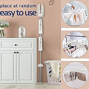 GDAE10 3 Layers White Clothes Rack Stainless Steel Drying Clothes Rack Rotatable and Foldable Clothes Rack Easy to Assemble Clothes Rack Suitable for Family Laundry Closet