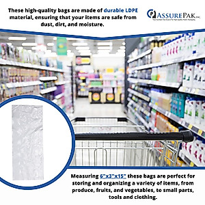 Produce LDPE Poly Vented Bags (With Venting Holes) - 6"x3"x15" - 1000 Bags - 0.80 mil - Clear