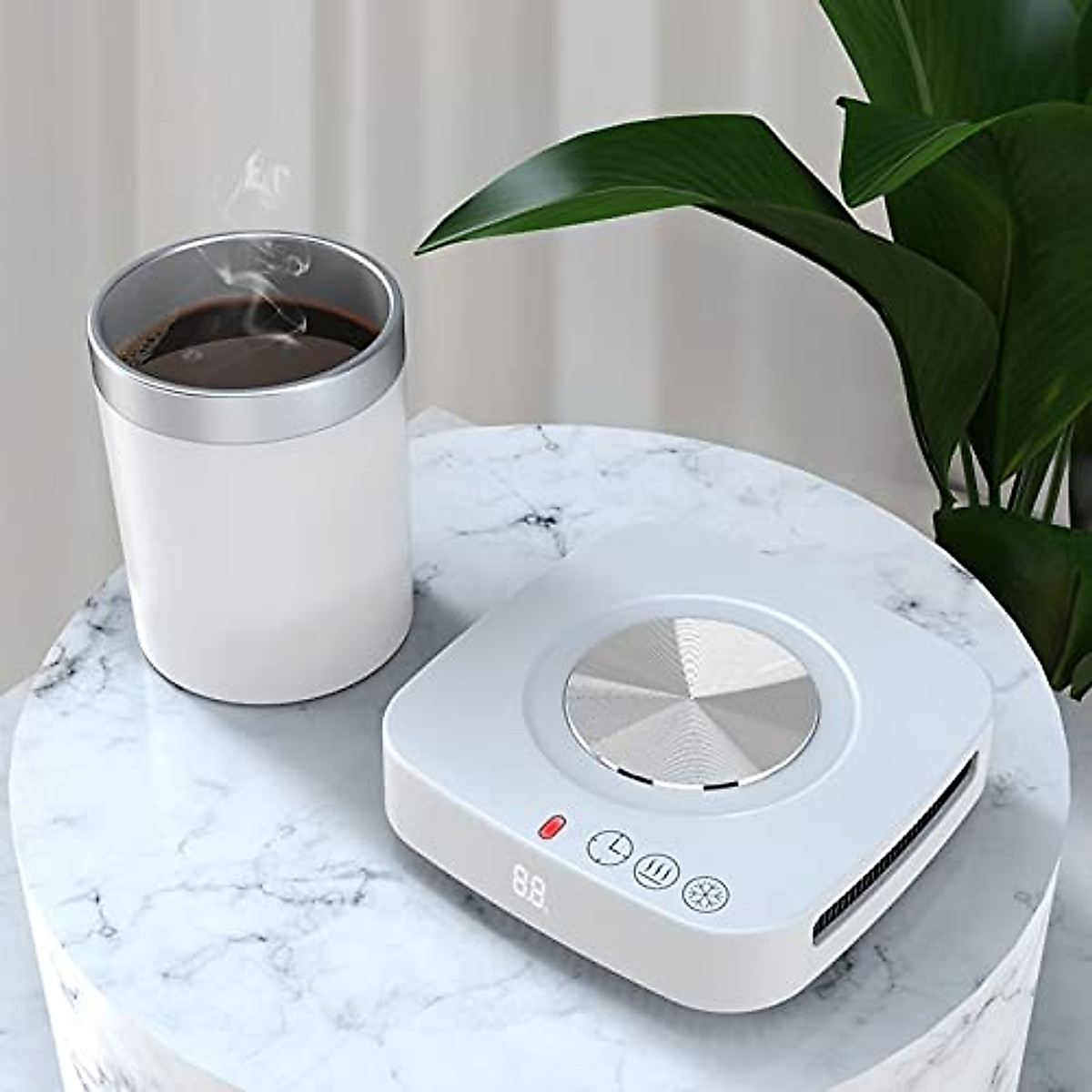 GOWENIC Coffee Mug Warmer and Cooler, 2 in 1 Beverage Warmer and Drink Cooler with Mug, Desktop Electric Beverage Warmer, Coffee Cup Warmer for Coffee Milk Tea(US)