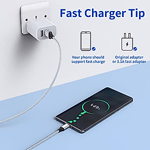 USB Type C Cable,[5-Pack, 3Ft ] USB Type A to C Fast Charger Cords for Samsung Galaxy S20 S10 S9 S8 Plus, Braided Fast Charging Cable for Note 10 9 8, LG V50 V40 G8 G7,(Silver)