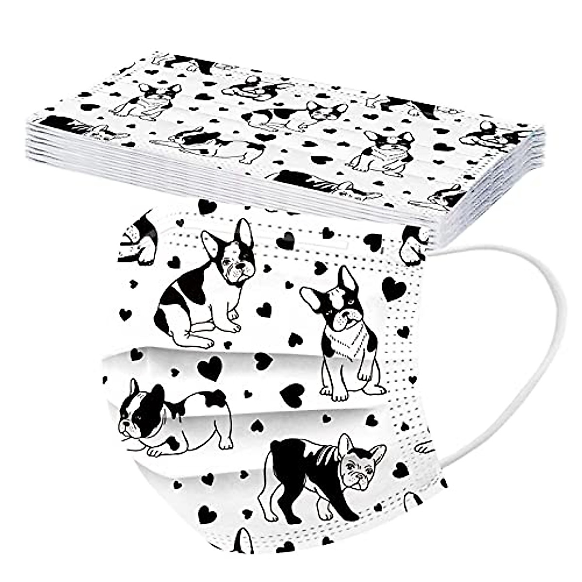 50PCS Colorful Cat Paws Disposable Printed Face_Masks for Adult,3-Ply Protective,Cute Animal Cat Dog Pet Footprint (Large, Dog Paw #1)