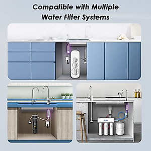 Waterdrop 10UB-UF 0.01 μm Ultra Filtration Under Sink Water Filter System and Waterdrop LED UV͎ Ultrąviolët Water Filter for Under Sink Water Filter System