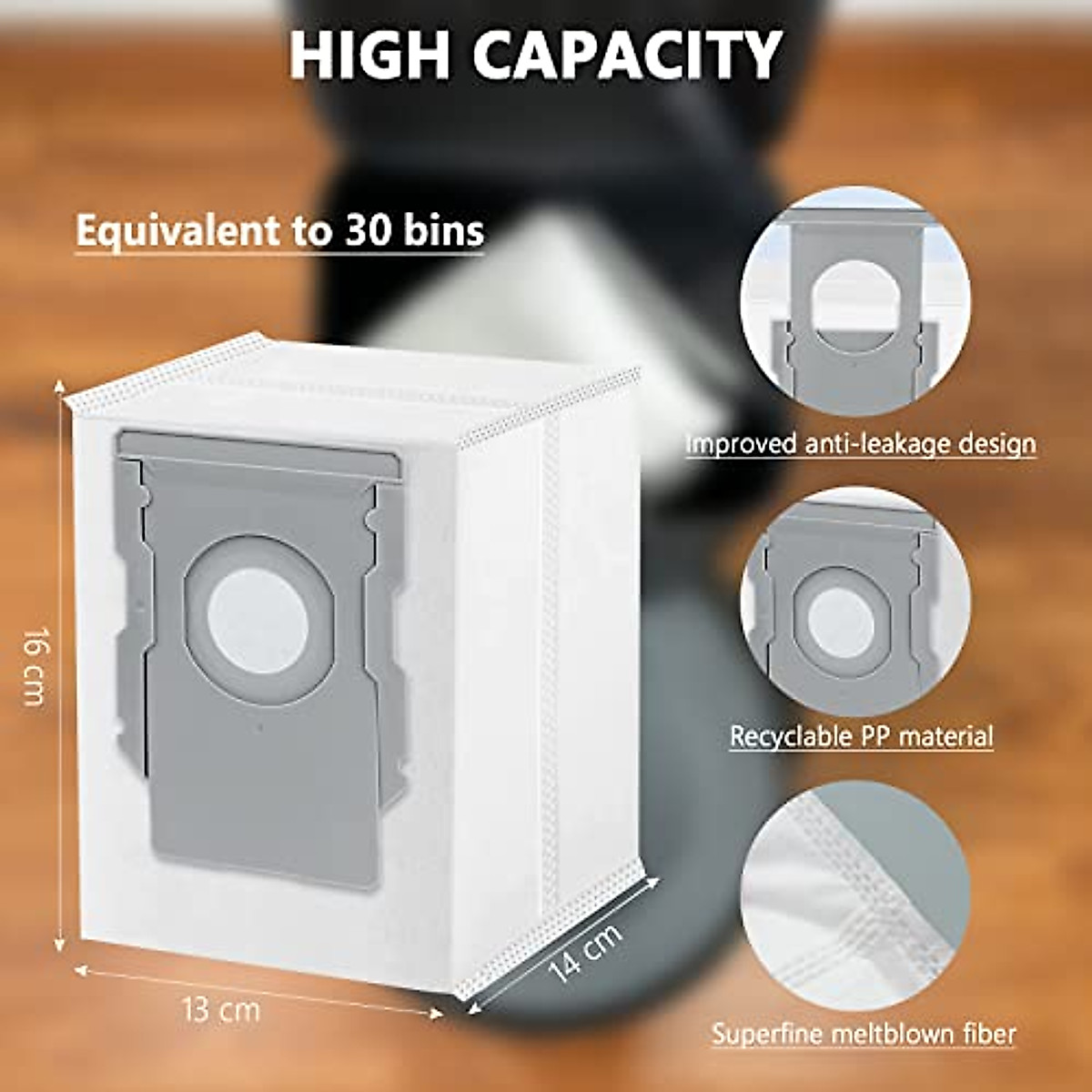 10 Packs Vacuum Bags for iRobot Roomba i7 i7+ j7 j7+/Plus (7550) i3 i3+ (3550) i4 i4+(4552) i6 i6+ (6550) i8 i8+ (8550) s9 s9+ (9550) i & j & s Series Clean Base Automatic Dirt Disposal Bags