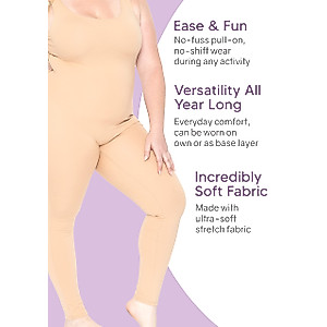 STRETCH IS COMFORT Women's Plus Size Cotton Tank Unitard Black 3X