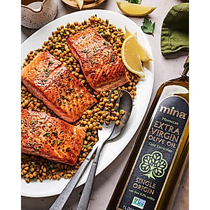 Mina Olive Oil Extra Virgin 16.9 Fl Oz, New Harvest, Polyphenol Rich Olive Oil for Cooking, Moroccan Extra Virgin Olive Oil, Single Origin Olive Oil, Cold Extraction, Less than 0.2% Acidity, 500 ml