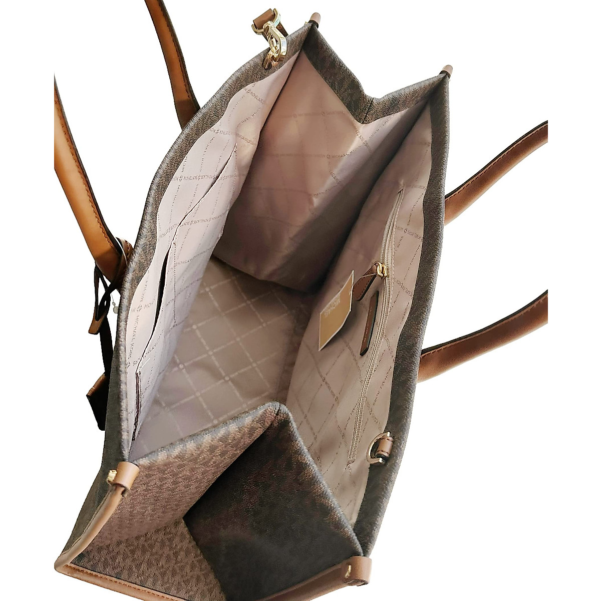 Michael Kors Mirella Large Signature MK Tote Bag (Brown MK)