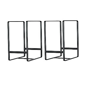 LINFIDITE Plate Holder Organizer 2 Pack Dish Storage Rack Upright Cabinet Dish Drying Rack Metal Dish Organizer Stand for Kitchen Counter Cupboard 7.9in. x 6.4in. x 4.5in.Black