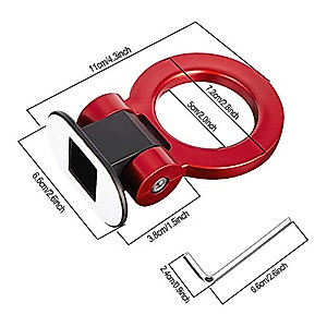 TOMALL Tow Hook Kit Red Car Decorations Sticker Car Decor Bumper for Auto Exterior Accessories (ONLY Decoration)