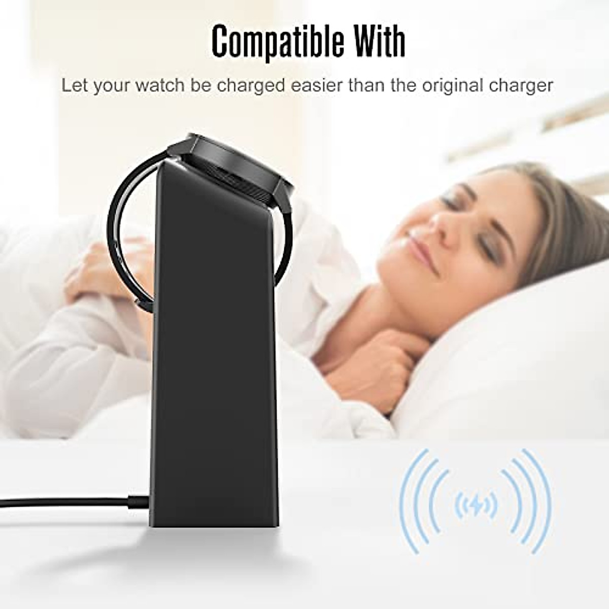 Soarking Ticwatch E3 Charger, Replacement Connection Charging Dock Compatible with Ticwatch E3 Stand Station Case Friendly with 5 Feet Cable Black