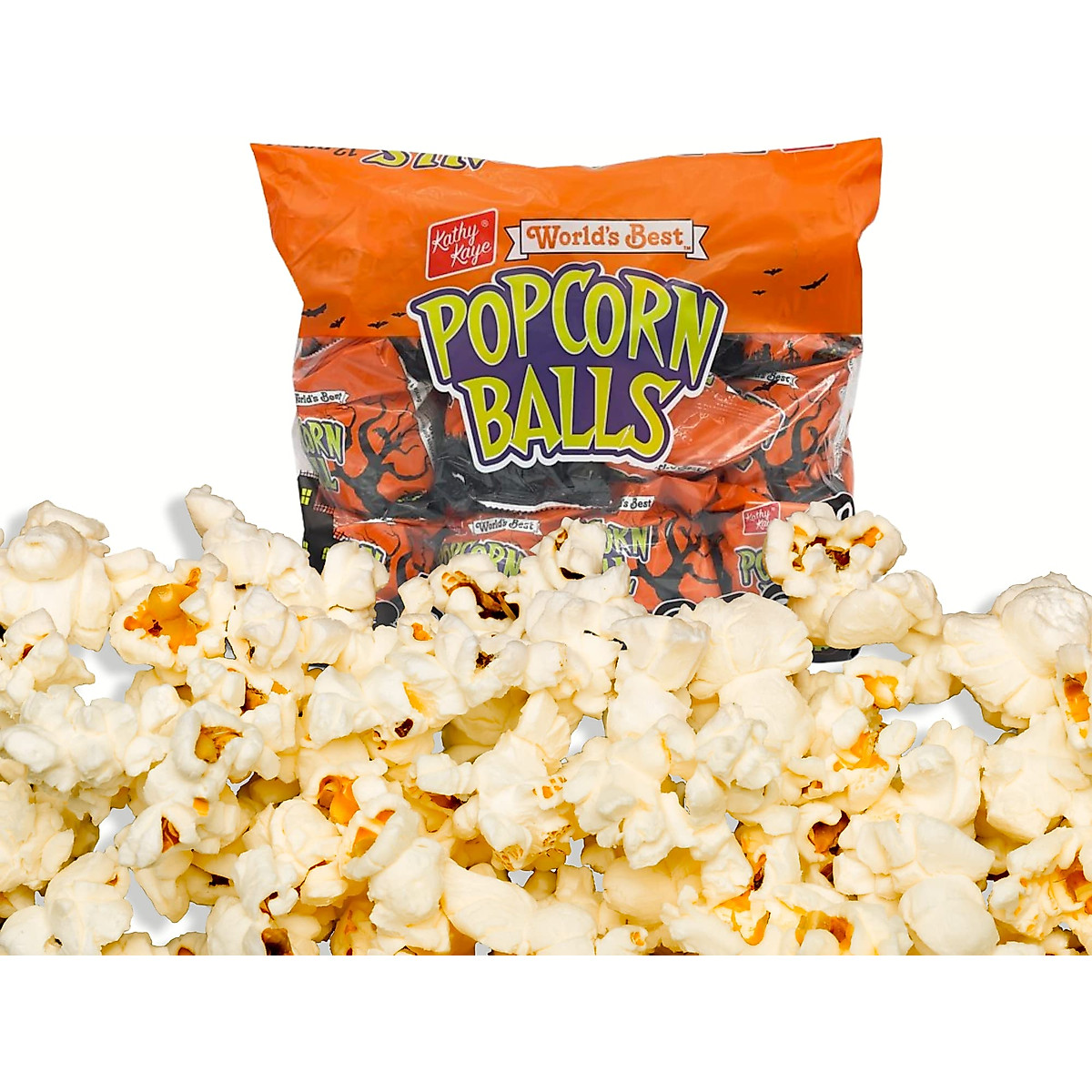 Halloween Popcorn | Popcorn Balls Individually Wrapped | Limited Edition Non Candy Seasonal Flavored Snacks and Treats for Parties Trick or Treating | Reusable Tote | 12 Ct Bundle Set
