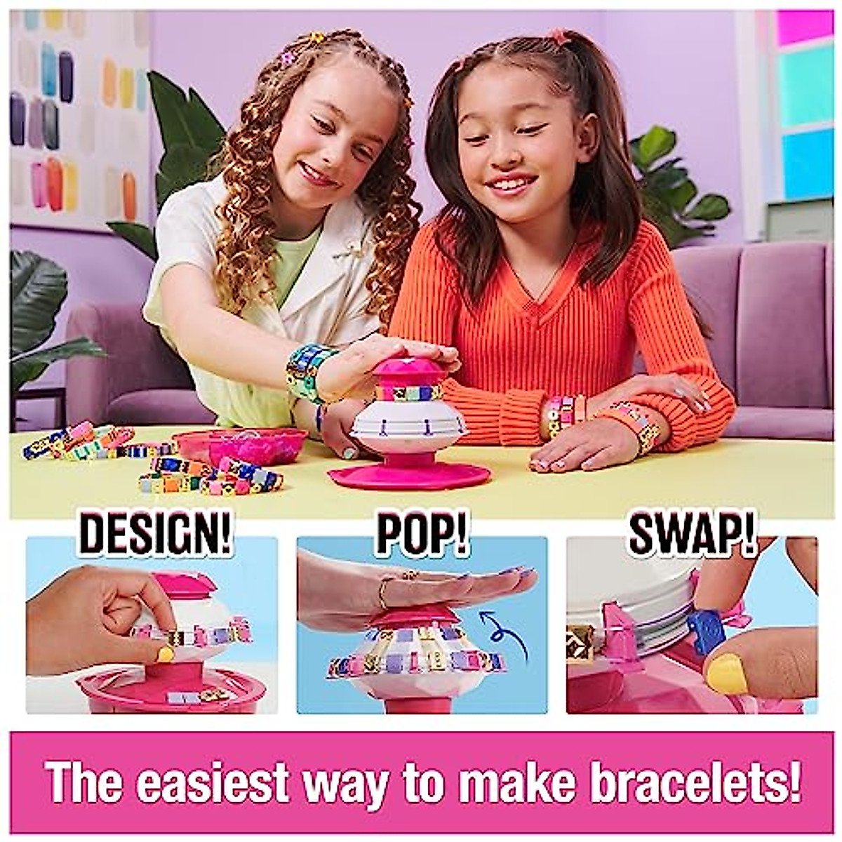 Cool Maker PopStyle Bracelet Maker, 170 Beads for Bracelets, Make & Remake 10 Bracelets, Bracelet Making Kit, DIY Arts & Crafts Kids Toys for Girls