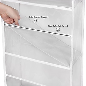 Univivi Door Hanging Yarn Storage Organizer, Knitting and Crochet Organizer Yarn Ball Storage with 5 Clear Plastic Pockets & 2 Big Metal Hooks for Knitting Needles, Crochet Hooks, Yarn Balls