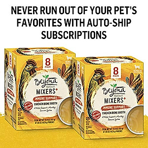 Beyond Purina Mixers+ Natural Cat Food Complement, Immune Support Chicken Bone Broth - (2 Packs of 8) 1.55 oz. Boxes
