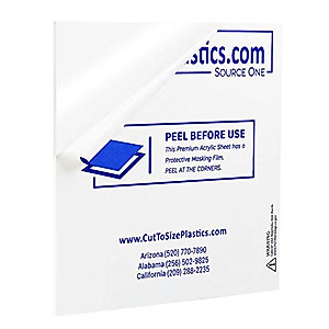 SOURCEONE.ORG Premium 1/4 Clear Acrylic PlexiGlass Sheet (8" X 8")