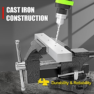 EASYBERG 4.5 Inch Bench Vise, Vice for Workbench with 270° Swivel Locking Base and 4.3in Jaw Opening, Bench Vice for Home DIY Woodworking, Drilling, Cutting Conduit