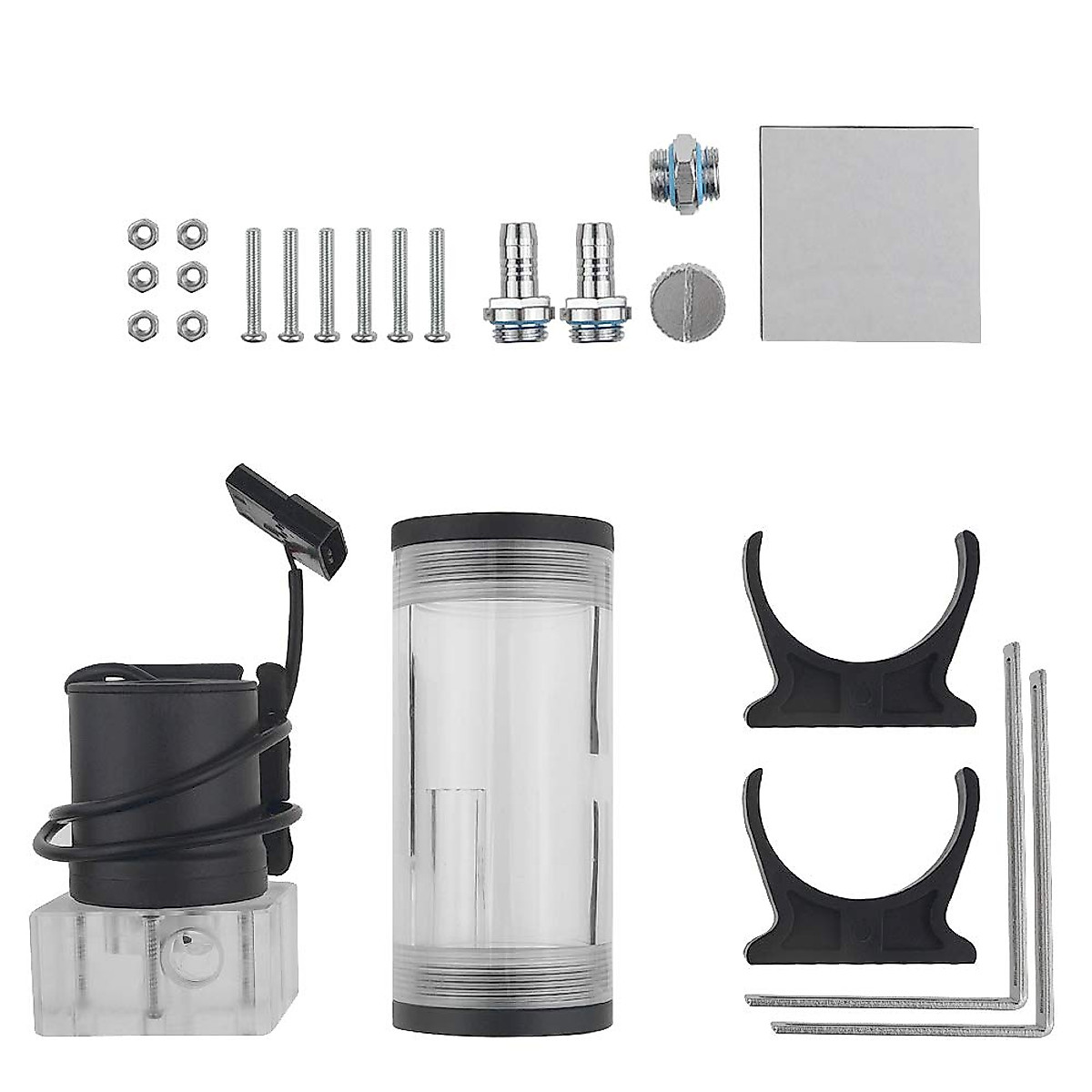 BXQINLENX 600L/H 19W DC12V CPU Cooling Heat Exchanger Water Pump Tank 117 ml CO2 Cooler