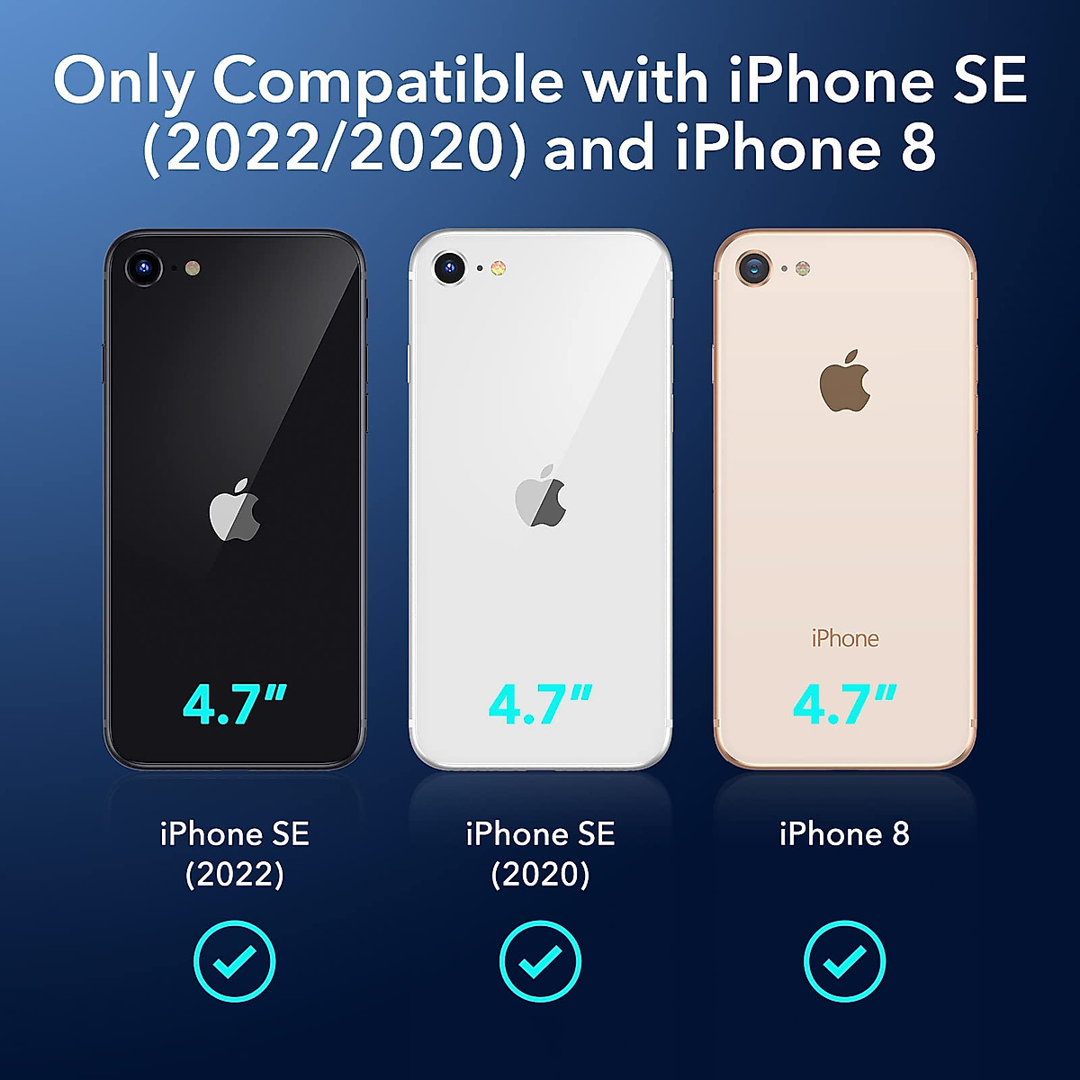 ESR Metal Kickstand Compatible with iPhone SE 2022 Case/iPhone SE 2020 Case/iPhone 8 Case, Patented Two-Way Stand, Powerful Drop Protection, for iPhone SE 3/2 case, Clear