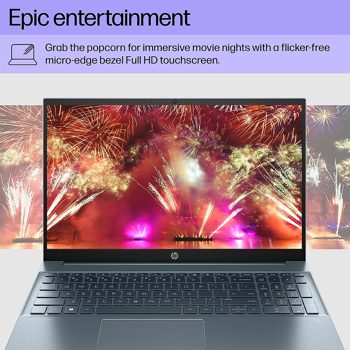 HP Pavilion Business Laptop, 15.6" FHD Touchscreen Display, Intel Core i7-1355U Processor, NVIDIA GeForce MX550, 64GB RAM, 2TB SSD, Wi-Fi 6, HDMI, Webcam, Backlit KB, Windows 11 Pro, Blue