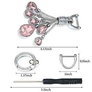 Bling Crystal Car Keychain for Women, Keychain Accessories With Rhinestones, Fashionable Car Key Chain for Car Keys Fit BMW Honda Audi Lexus Ford Mercedes Benz Nissan Cadillac Toyota (2 Pink)