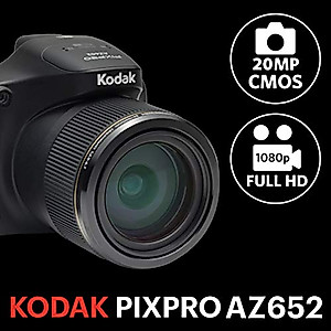 Kodak PIXPRO Astro Zoom AZ652-BK 20MP Digital Camera with 65X Optical Zoom and 3" LCD (Black)