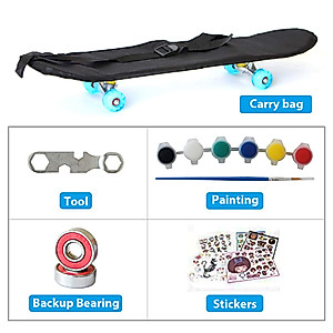 Easy_Way Complete Skateboards- Standard Skateboards for Beginners Kids Boys Girls Teenager- 31''x 8''Canadian Maple Cruiser Pro Skate Board, Skateboards (Deer)