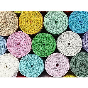 200G 3mm Hollow Braided Polyester Cotton Rope, Lightweight Comfortable Knitting Silk Thread, Colored Crochet Knit Yarn for DIY Handmade Craft Projects