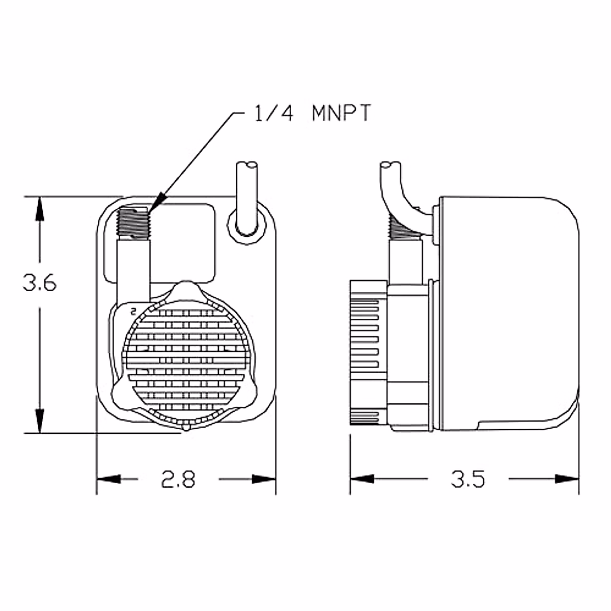 Little Giant PE-1 115 Volt, 1/125 HP, 170 GPH Epoxy Encapsulated Small Submersible Direct Drive Pump with 6 Ft. Cord, Black, 518200