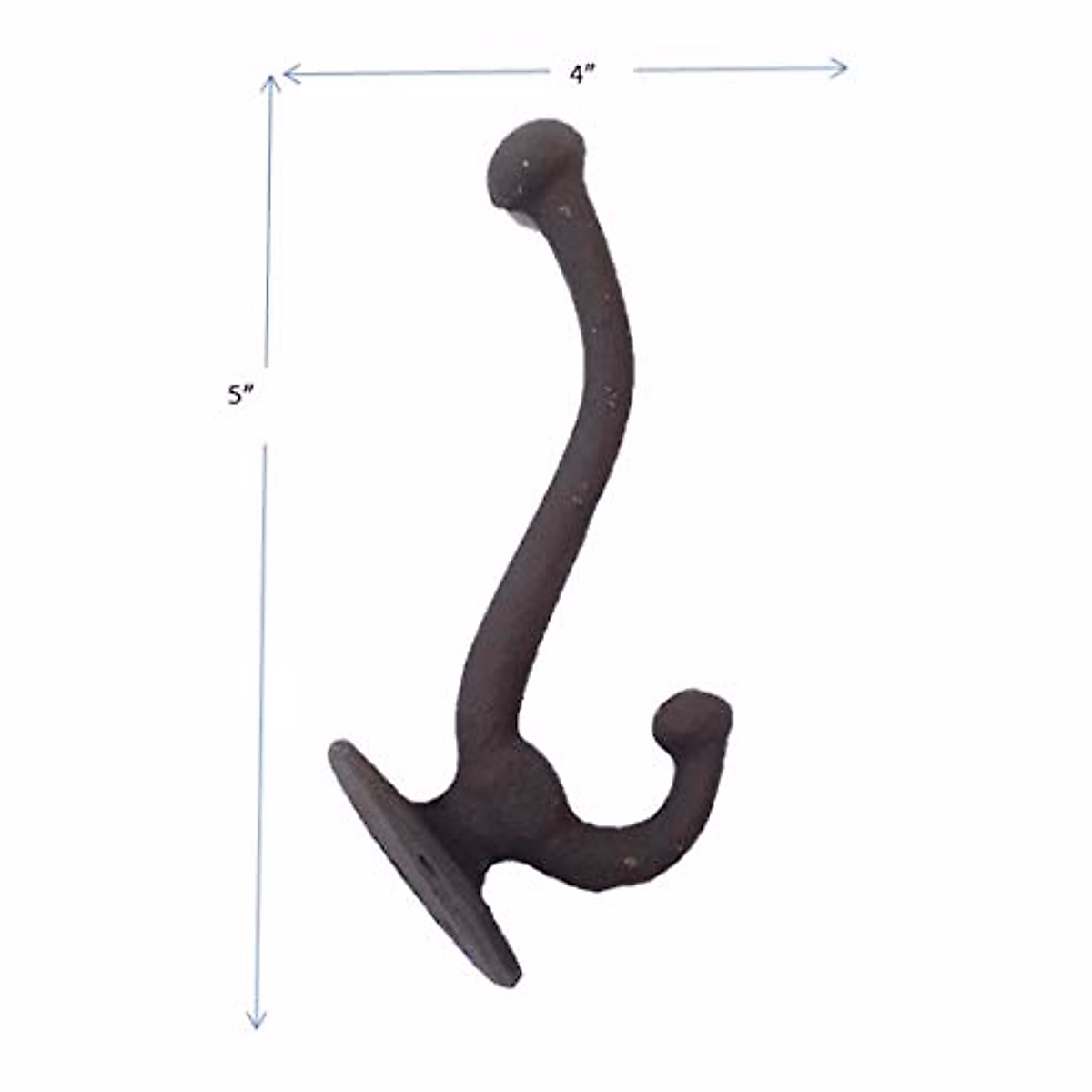 8 Coat Hooks Cast Iron Black School Style Mission Hat Hook Hall Tree Acorn Hook