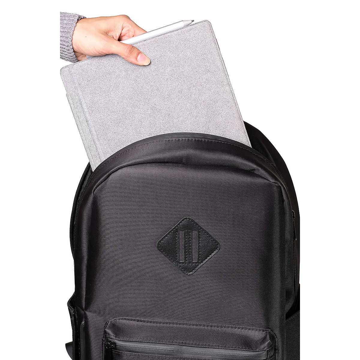 DS Black Smell Proof Backpack With Lock - Traveling Backpack With Laptop Compartment - Hidden Pocket and Combination Lock (Black)