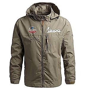 RIDAEX Men's Hoodie Jackets - Vespa New Custom Print Sweatshirts Warm Zippered Cardigan Outdoor Sports Coat-B||M