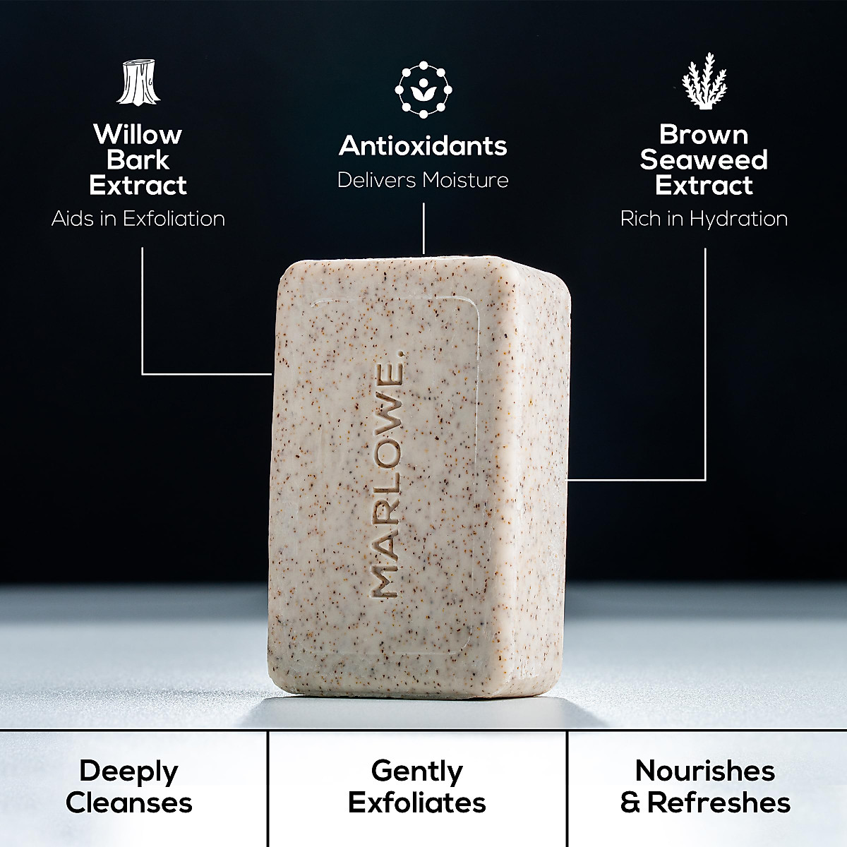 MARLOWE. No. 102 Men's Body Scrub Soap 7 oz | Best Exfoliating Bar for Men | Made with Natural Ingredients | Green Tea Extract | Amazing Scent