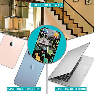 Rossy Cell Phone Wallet Adhesive Card Holder Stick on Wallet Pocket Credit Card ID Case With Cute Dinosaur Stylish Pattern for Back of Phone for All Smartphones