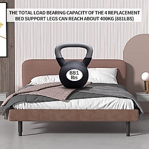 Dikeo 4 Pcs Adjustable Metal Bed Frame Support Leg, Bed Support Legs 7.08" - 13", Bed Support Legs for Wood Slats, Bed Replacement Legs, Adjustable Bed Legs Replacement 881Ibs/400kg