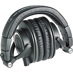 Audio-Technica ATH-M50x Monitor Headphones (Black) with 6Ave Cleaning Kit and 6-Pack Reusable Cable Ties