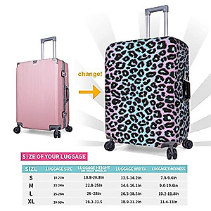 Neon Leopard Grain Luggage Cover Elastic Washable Stretch Suitcase Protector Anti-Scratch Travel Suitcase Cover for Kid and Adult XL (29-32 inch suitcase)