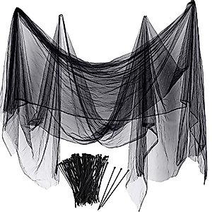 Zonon Insect Netting Garden Mesh Netting Fly Bird Net Barrier Hunting Blind Plant Protecting (Black, 3 x 4m)