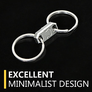 JEINAPA 2Pack Aluminum Magnetic Quick Release Keychain, Detachable & Portable Key Holder for Bags, Purses & Belts, Silver＆Black (Square Corner)