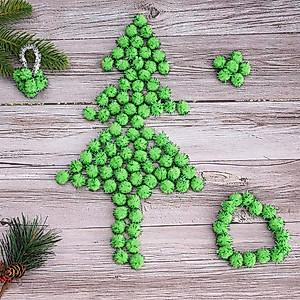 Livder Christmas Pom Poms Pompoms Light Green Glitter Fluffy Balls, DIY Art Crafts Gifts Decorations Supplies(0.6 inches, 500 Pieces)
