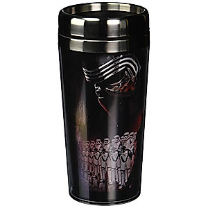 Silver Buffalo SE0387ST Disney Star Wars Ep7 Villain Group Poster Stainless Steel Travel Mug, 16 oz, Multicolor