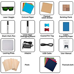 Comgrow Laser Engraving Machine for Dog Tag Metal Wood Silicone,Portable Desktop Laser Engraver Machine Tumblers Leather Glass Acrylic