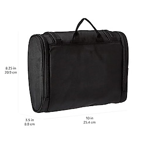 Amazon Basics Hanging, Travel Toiletry Bag Organizer, Shower Dopp Kit, Black