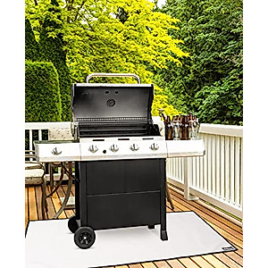 homenote Grill Mat for Outdoor Grill, Fiberglass Large 36 x 65 inches Deck Protector Under Grill Mats, Fireproof Floor Mat for Outdoor, Perfect for Charcoal Gas Grills,Griddles and Smokers, Silver