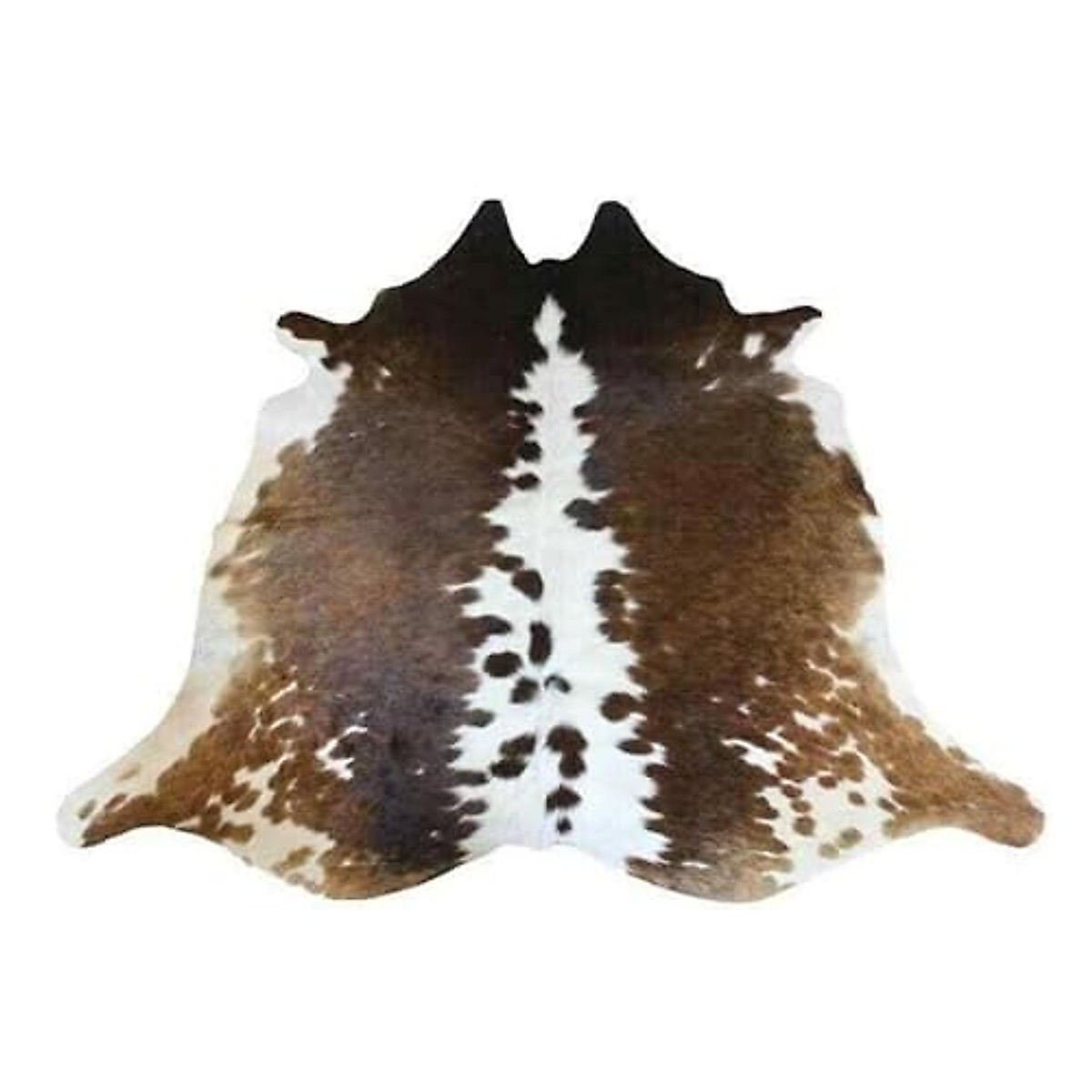 DECIMAL Cowhides 100% Genuine Cowhide Rug-Modern Style Skin Print Floor Carpet for Living Room,Bedroom,Kitchen-Washable Decor Mat,Home Decorations (Brown & White, 5X4 FT)