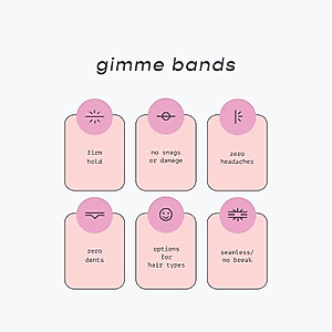 Gimme Beauty - Long & Curly Fit Hair Ties - Neutral - Damage Free Hair Ties - Seamless Microfiber Elastics - Long & Curly Hair Accessories - No Snagging, Dents, or Breakage (6 Count)