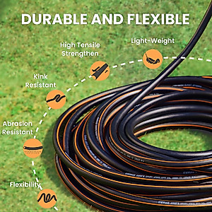 Giraffe Tools Garden Hose 25ft x 5/8", Water Hose Heavy Duty, Flexible, Lightweight Hybrid Hose with Swivel Handle, Male to Female Fittings, Burst 600 PSI