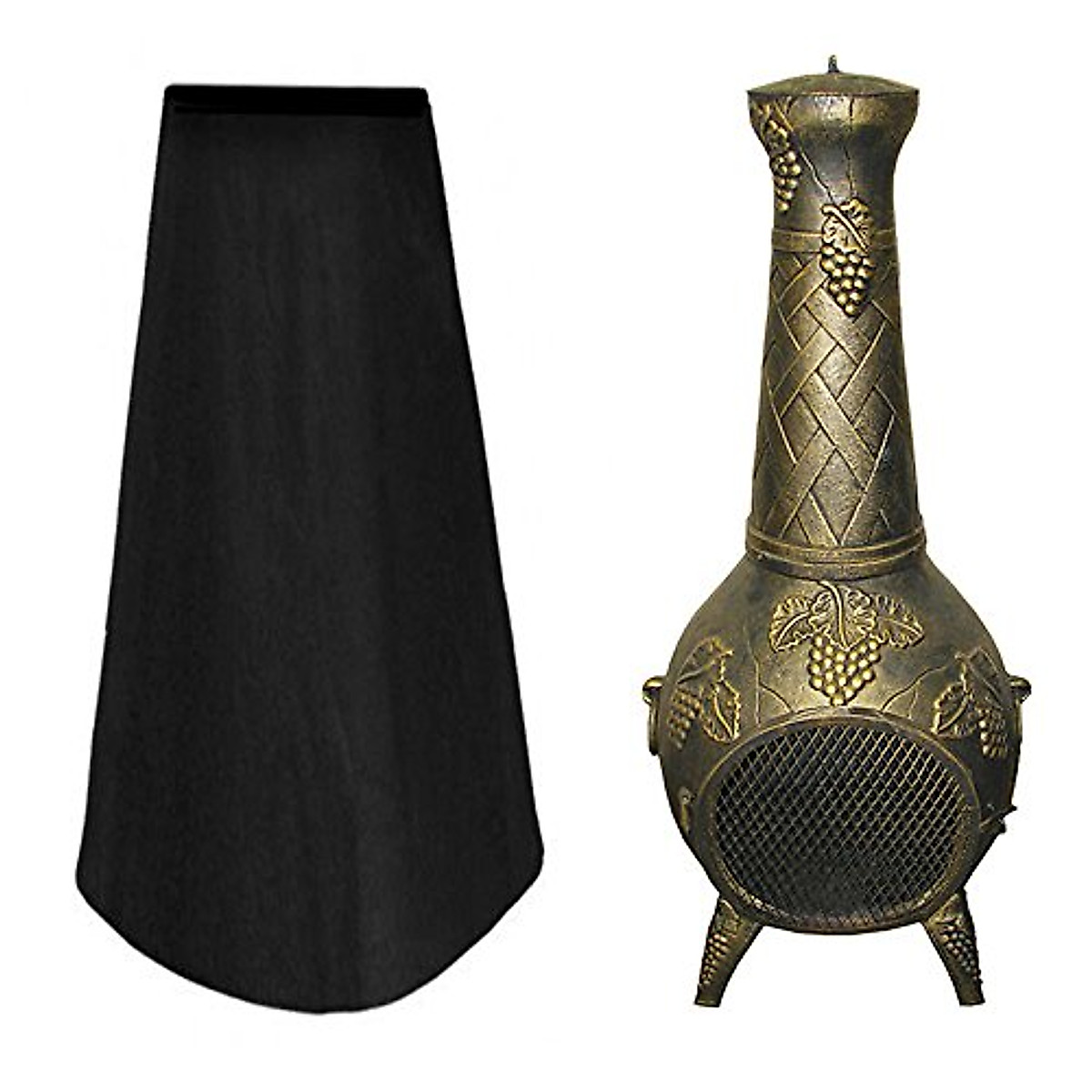 ODOMY Chiminea Cover Fire Pit Cover Patio Outdoor Waterproof Chimney Fire Pit Fountain Protective Garden Heater UV Cover Year Around Protection 28DIAMETER x 40H