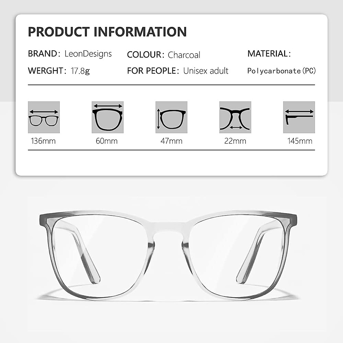 LeonDesigns Safety Glasses Anti-Fog Goggles Z87.1 Blue Light Blocking Anti-Dust UV Protection Glasses For Men Women (Square black1)