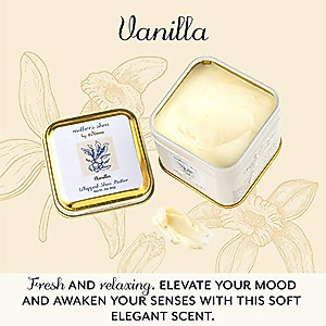 Mother's Shea Whipped Shea Butter (Vanilla, 2 Oz Tins - Set of 3) 100% Pure Raw Unrefined African Shea - Organic, Sustainably-Sourced Ingredients - Natural Skin & Hair Care